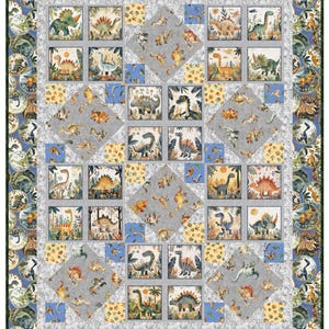 Dino Rocks! Stitch Your Dino Adventure With This Lap Quilt Pattern ...