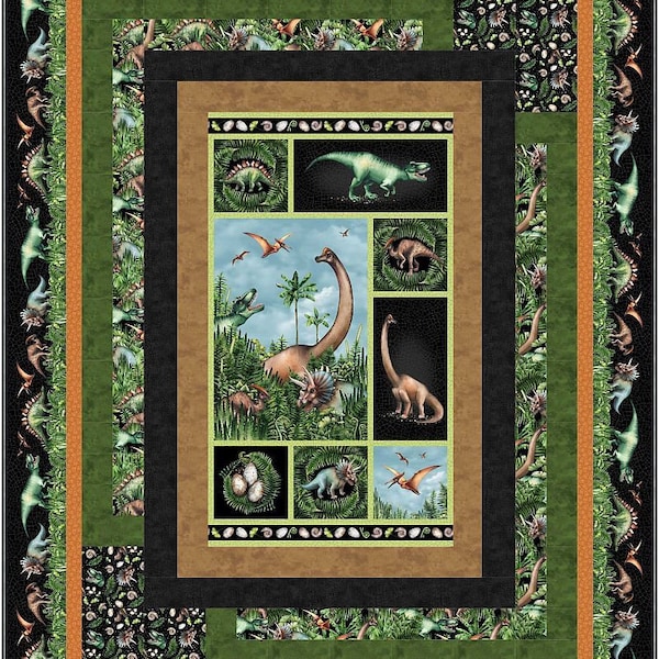 Dinosaur Quilt Panel - Etsy