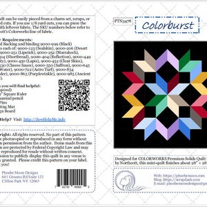 Colorburst Mini Quilt Pattern - Rainbow Star Wall Hanging - Scrap ...