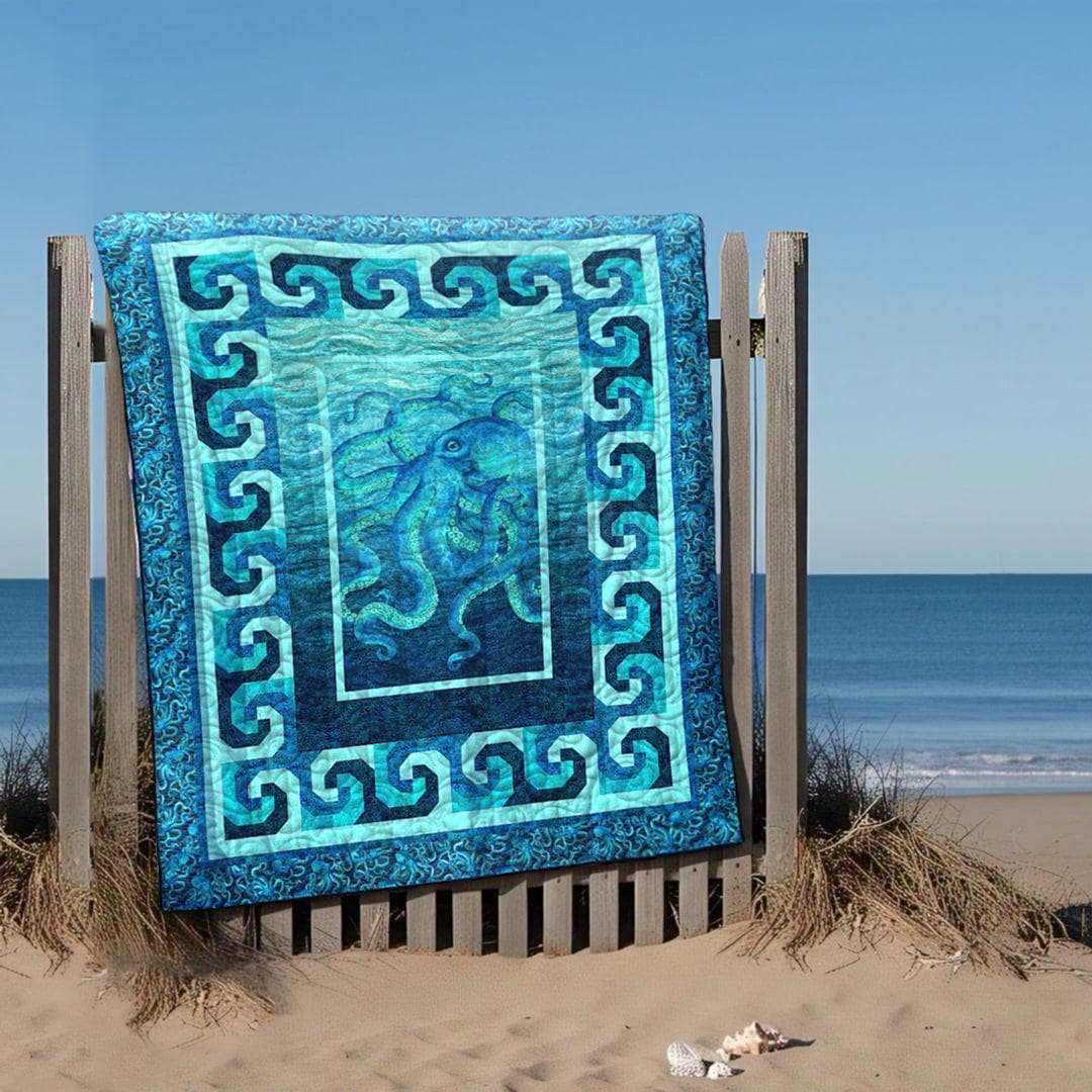 Inky Quilt Pattern | Makes 69x87" Octopus Quilt With Panel | Ocean ...