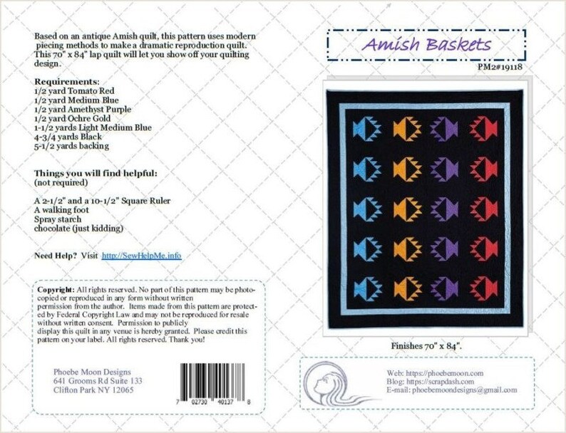 Amish Baskets Twin Sized Quilt Pattern (digital Download) - Etsy
