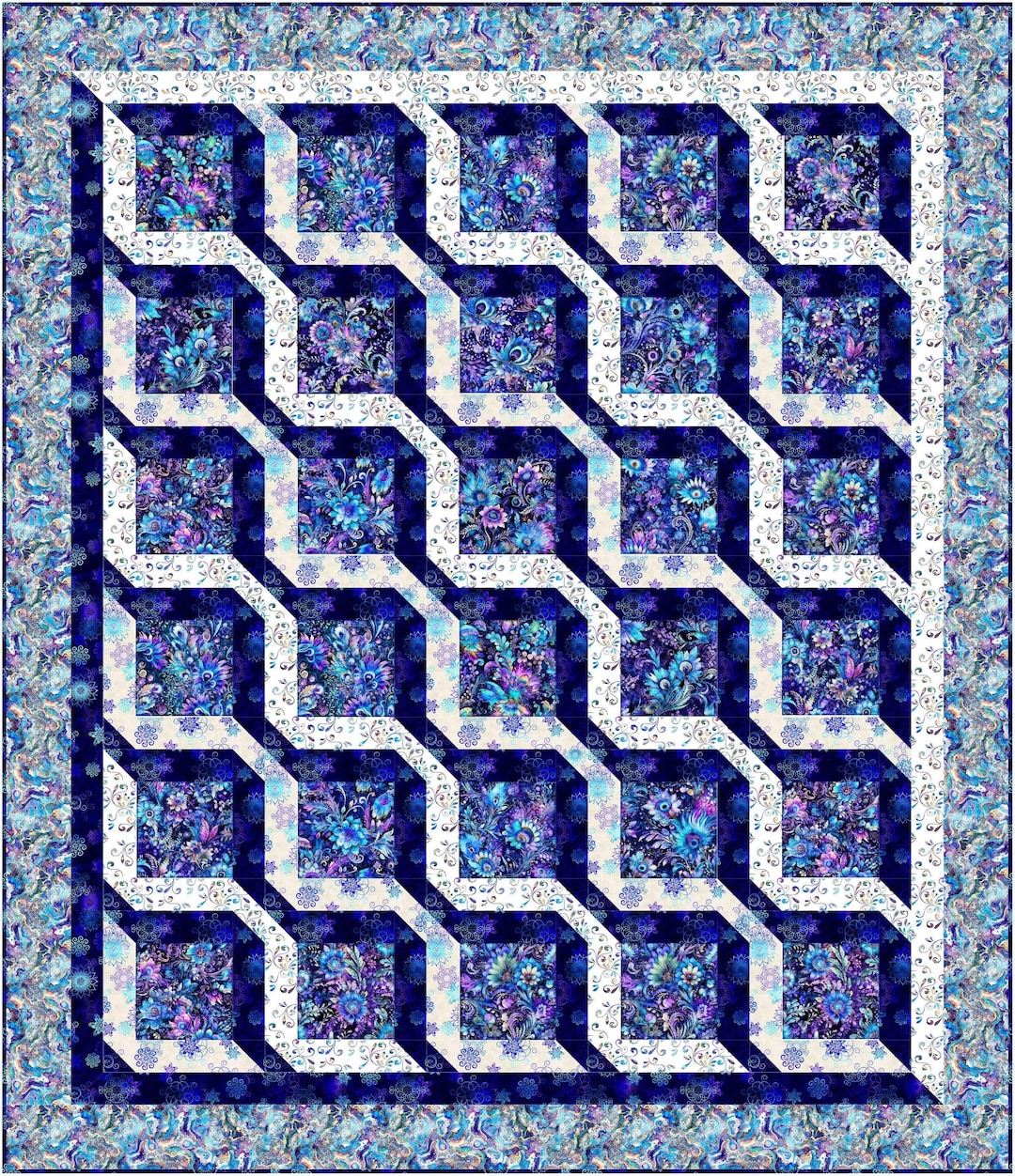 Garden Dancer Throw Quilt Pattern - Like Peeking Through Windows at a ...