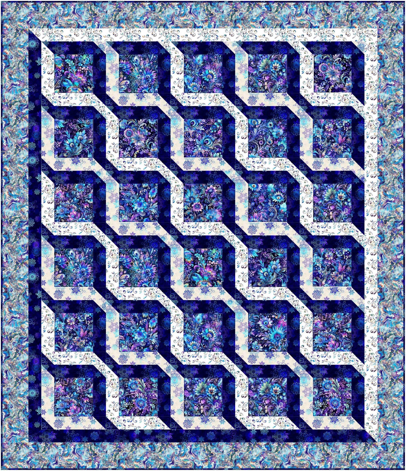 Garden Dancer Throw Quilt Pattern - Like Peeking Through Windows at a ...