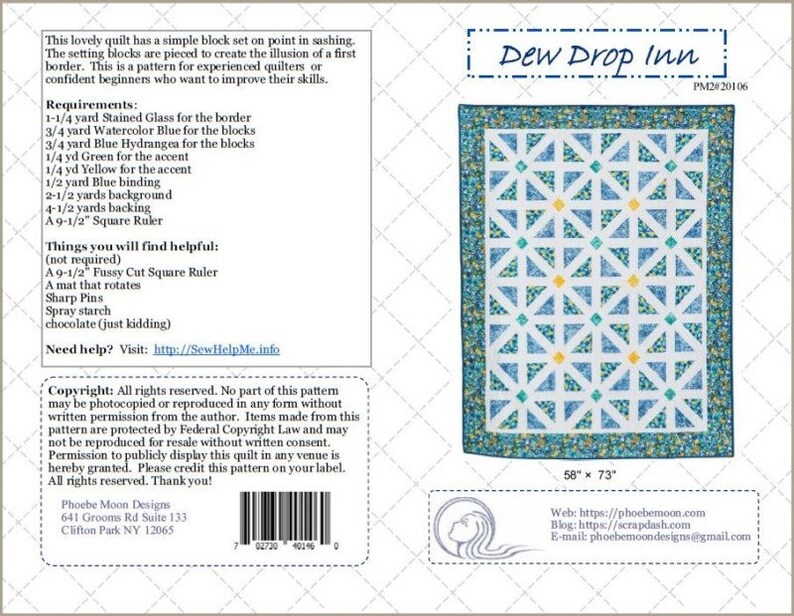 Dew Drop Inn Lap Quilt Pattern (digital Pattern) - Etsy
