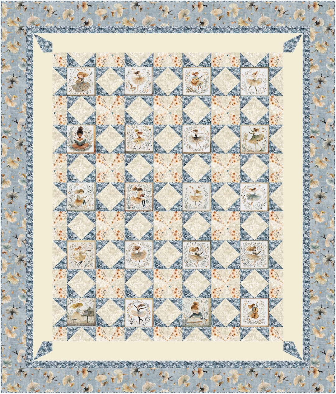 Musical Ballet Quilt Pattern: Beginner-friendly Star Blocks (digital ...