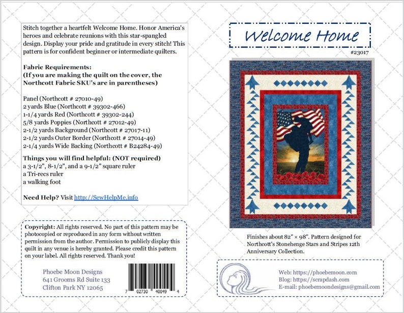 Welcome Home Patriotic Queen Quilt Pattern - Digital Download - Etsy