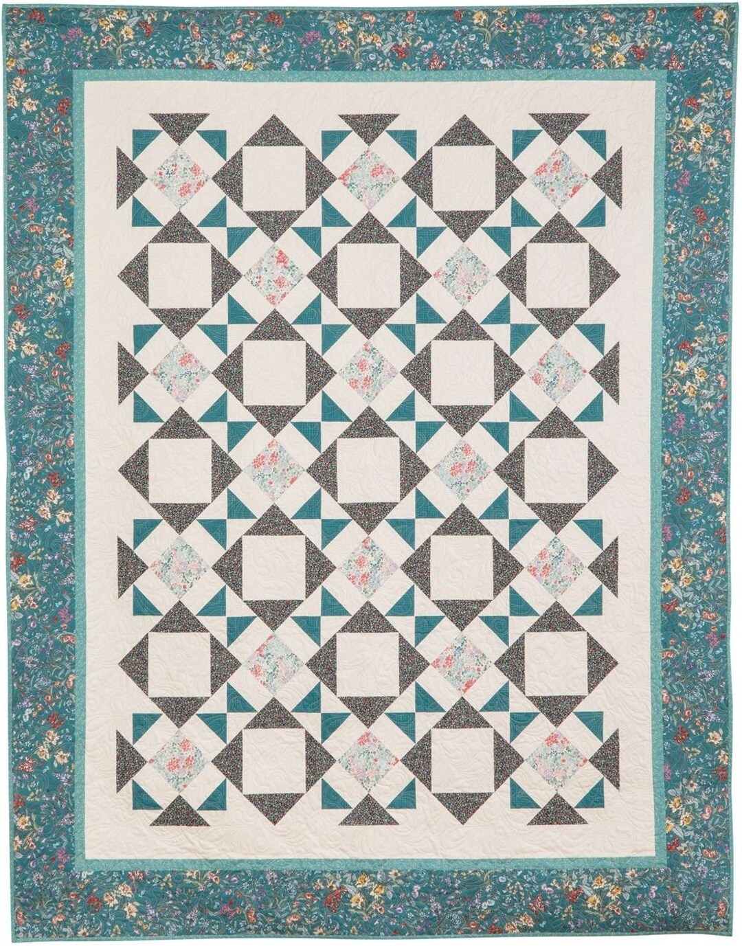 Wildflower Garden Throw Quilt Pattern Available by Digital Download - Etsy