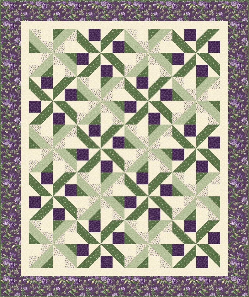 Carnation Duet Throw Quilt physical Pattern - Etsy