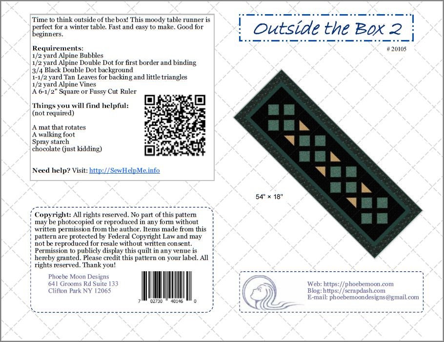 Outside the Box 2 Table Runner Pattern digital PDF Pattern - Etsy