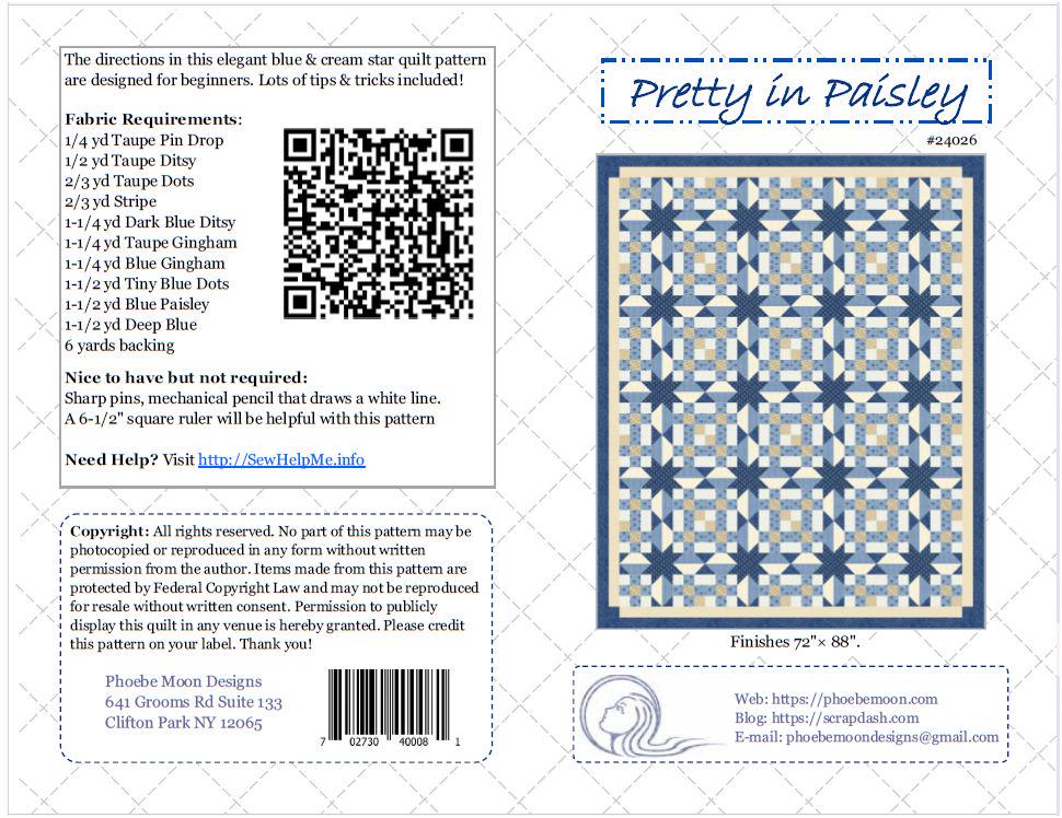 Pretty in Paisley Twin Quilt Pattern Filled With Stars and Designed for ...