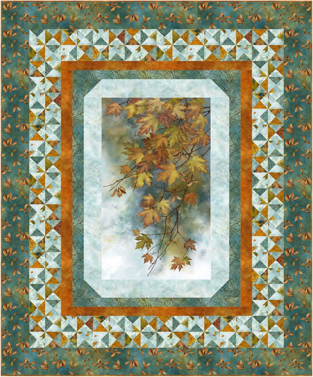 Autumn Nights Throw Quilt Pattern Using Northcott Panel (digital ...