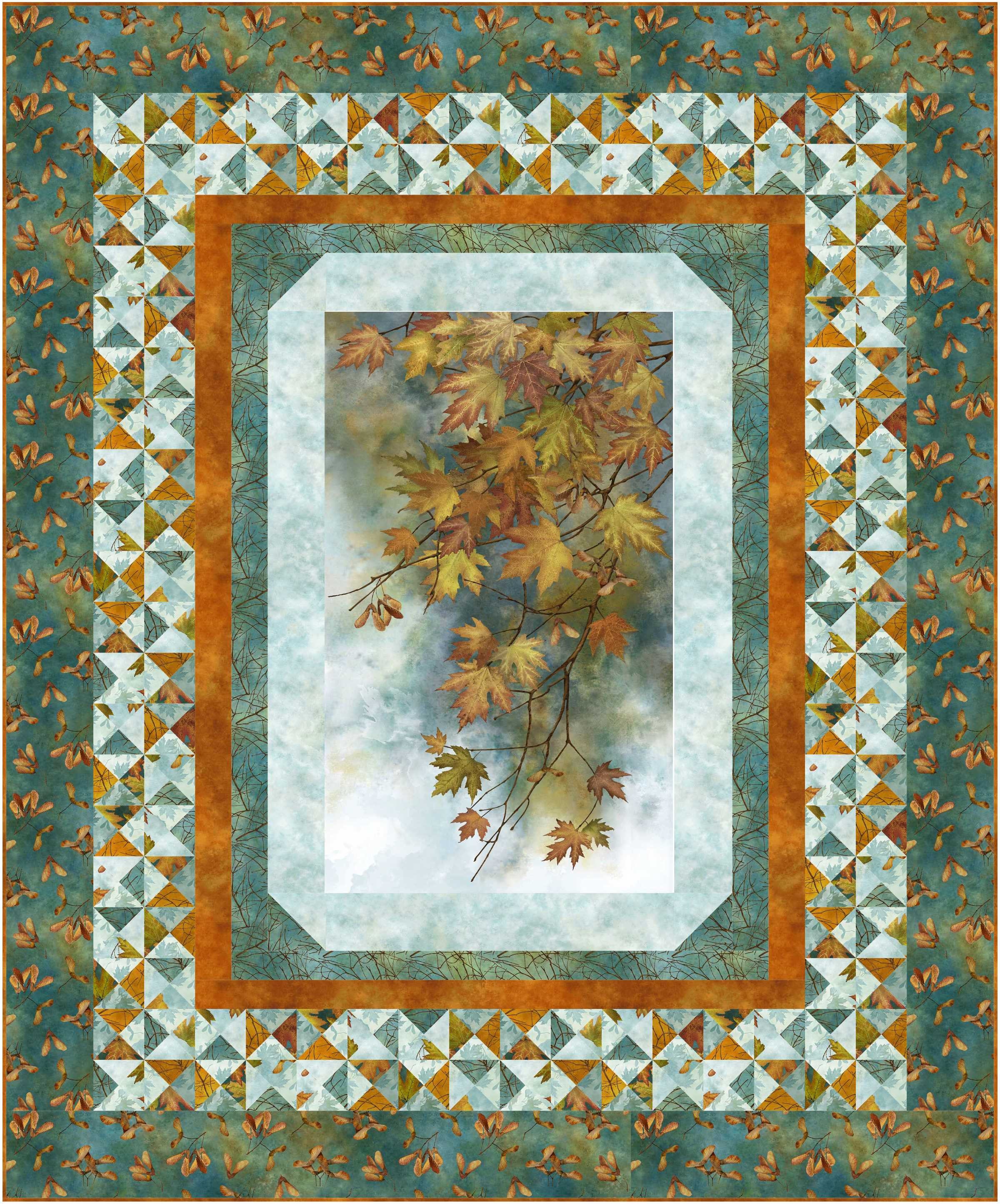 Autumn Nights Throw Quilt Pattern Using Northcott Panel (digital ...