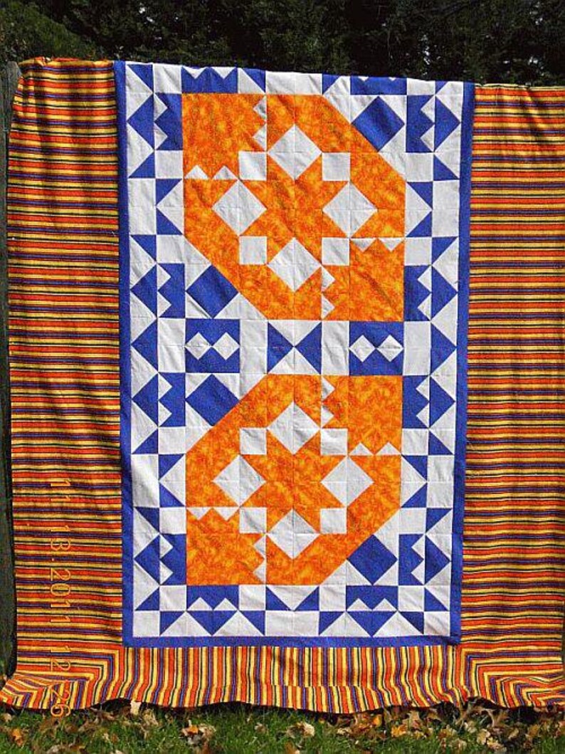 Football Fans Mini Quilt Pattern - Table Topper or Wall Hanging ...