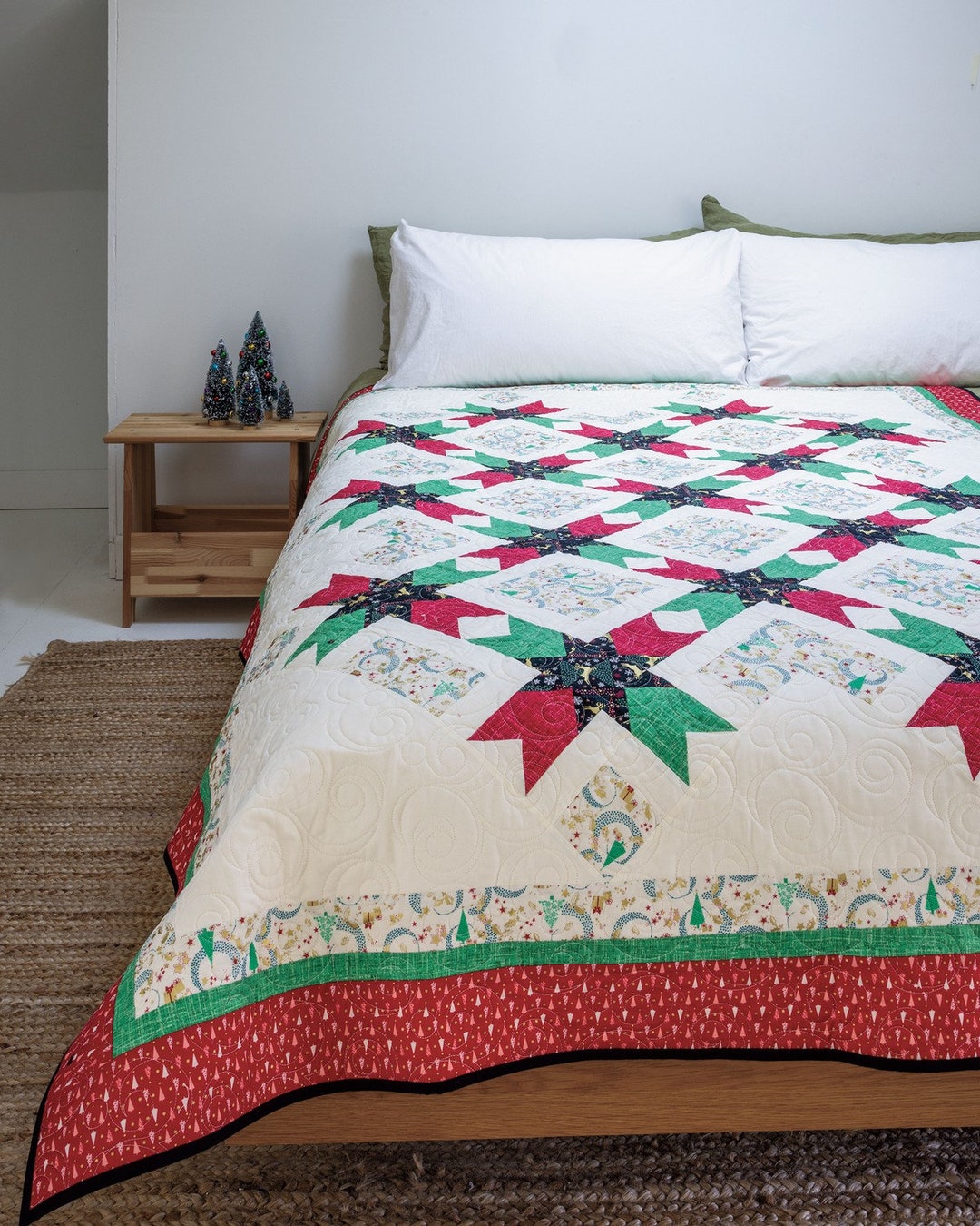 Happy Holidays Throw Quilt Pattern – Christmas Star Design (PDF Pattern ...