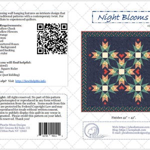 Night Blooms Star Mini Quilt Pattern - Modern 42" Wall Hanging With ...