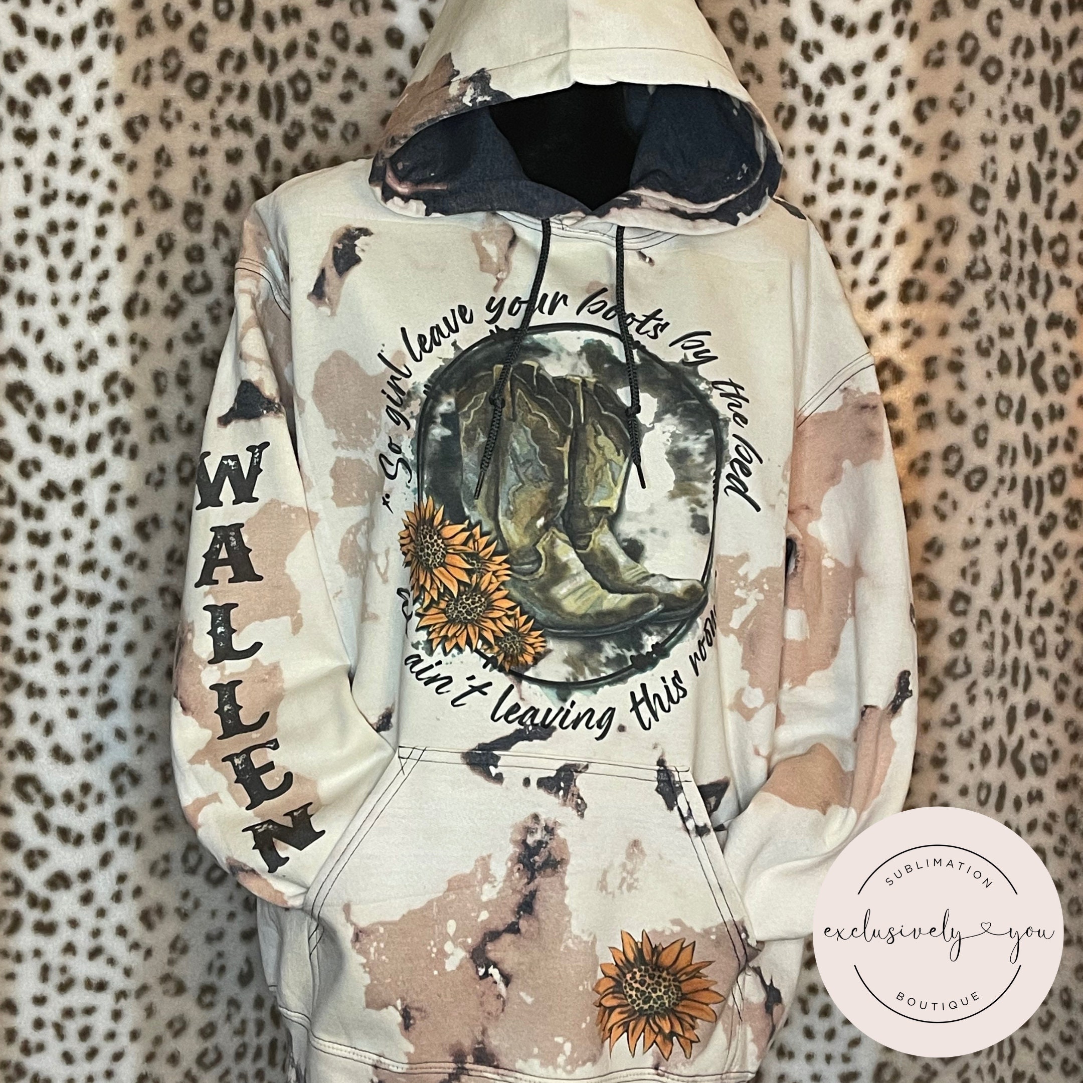 Boots by the Bed - Morgan Wallen - Cow Print - Bleached & Sublimated ...