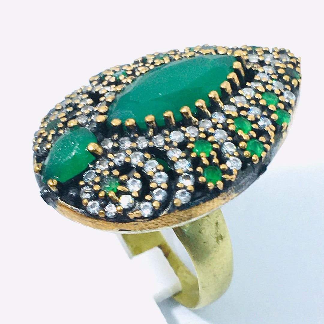 Turkish Authentic Traditional Ethnic Tribal Gypsy With Emerald & Zircon ...