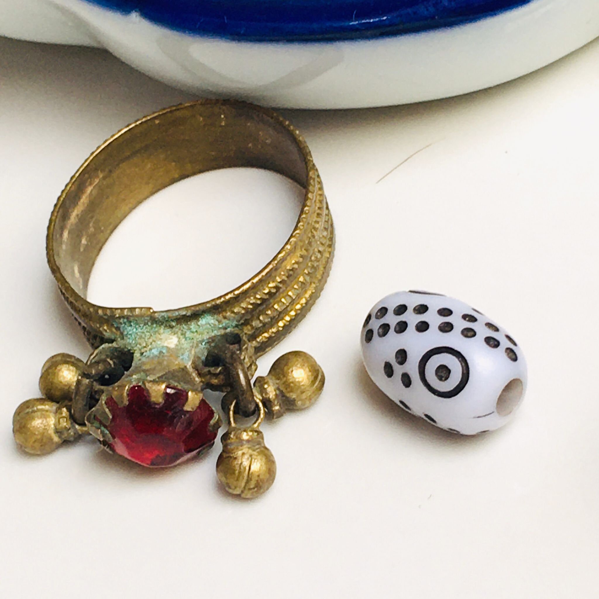 Vintage Afghan Ethnic Tribal Gypsy With Carnelian Glass Beads Stone ...