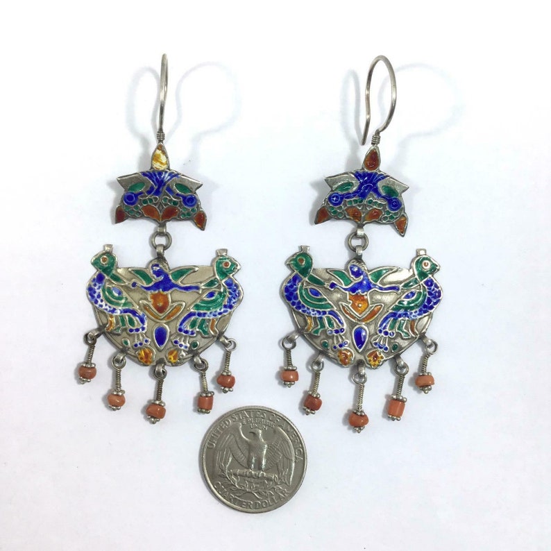 Afghan-turkoman Traditional Belly Dance With Naturel Coral Stone Enamel Workmanship Silver ...