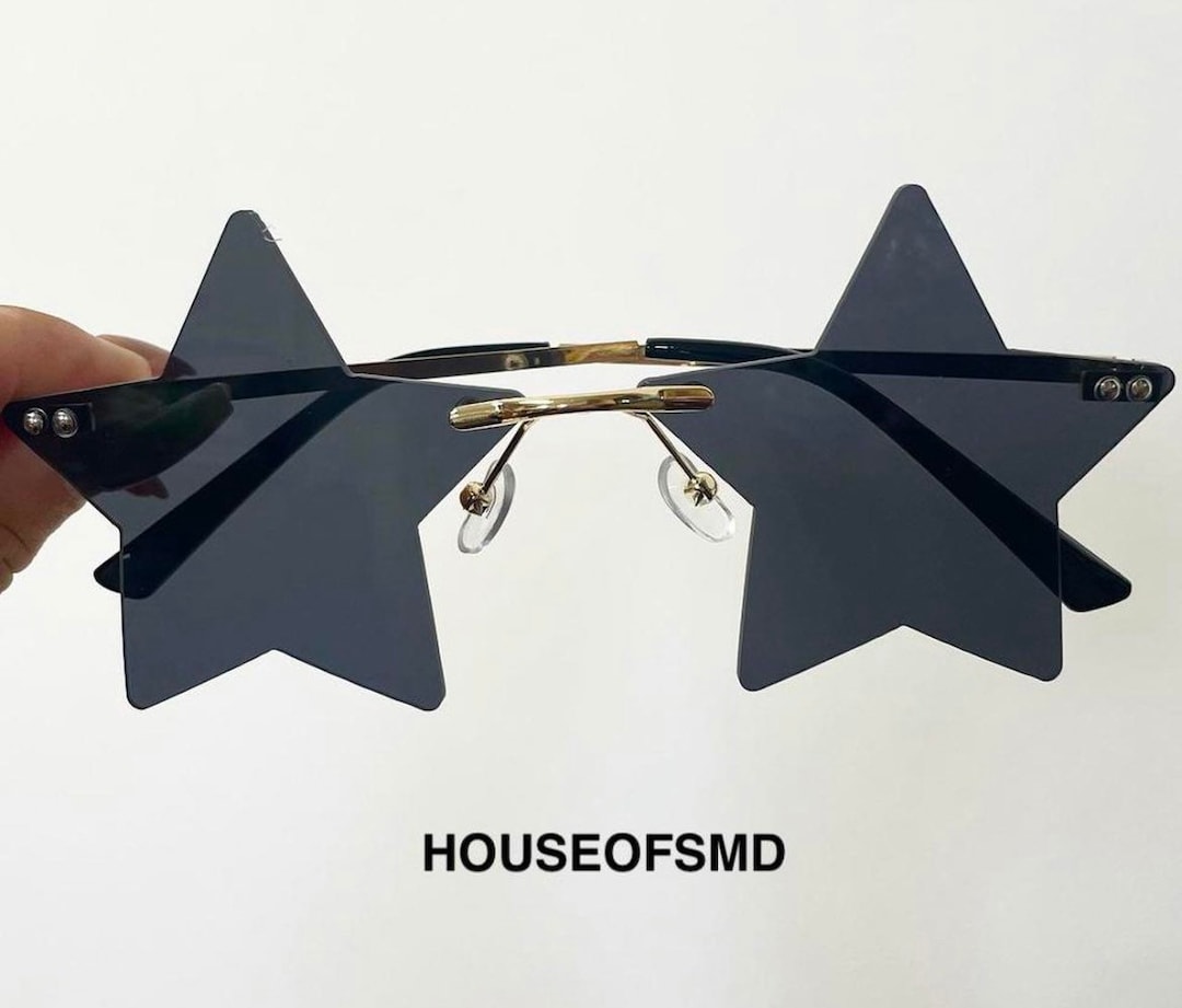 Black Sunglasses Star Glasses Star Sunglasses Funky - Etsy
