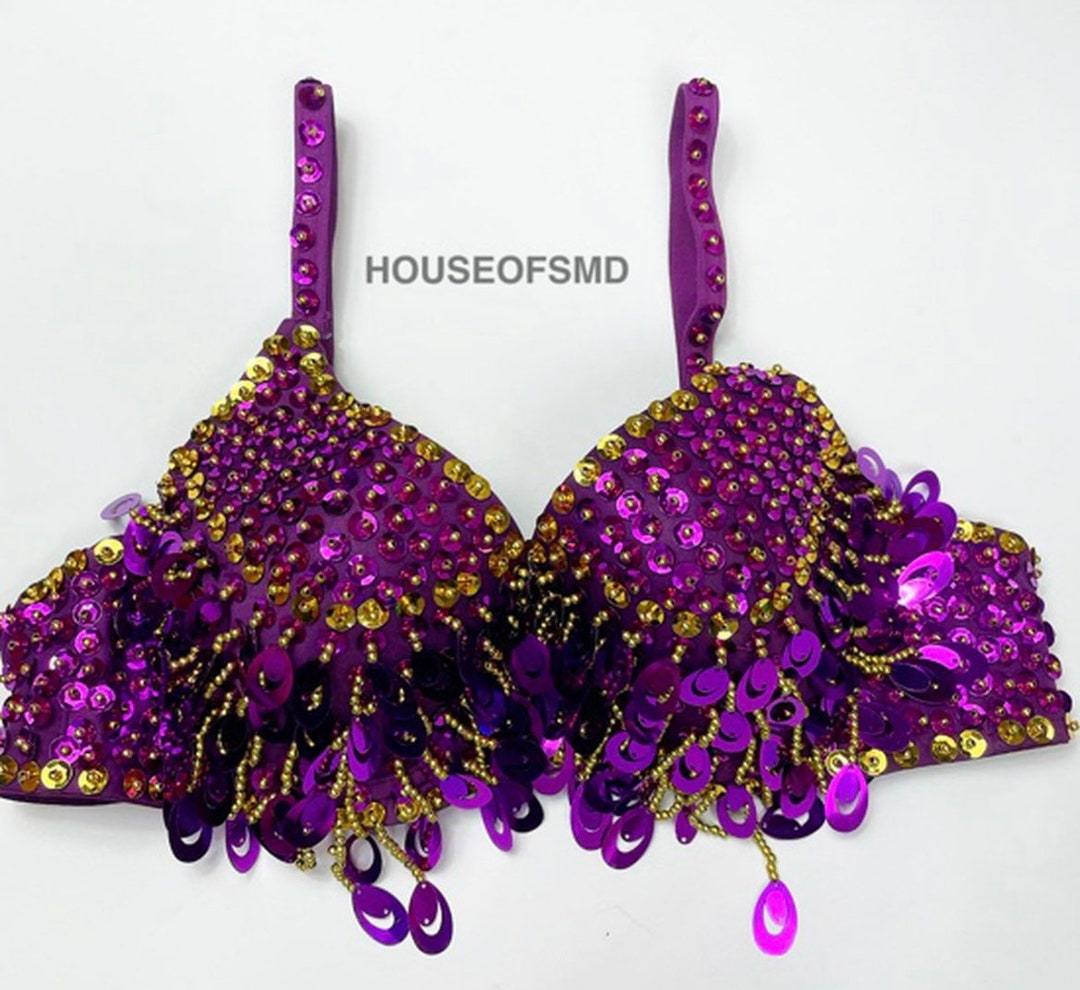 Purple Carnival Bra, Festival Bra, Festival Outfit, Bralet, Gold Bra ...