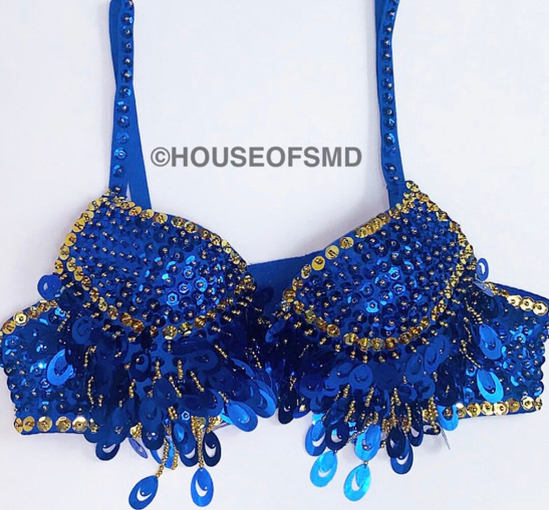 Blue Carnival Bra Festival Bra Festival Outfit Bralet Gold - Etsy
