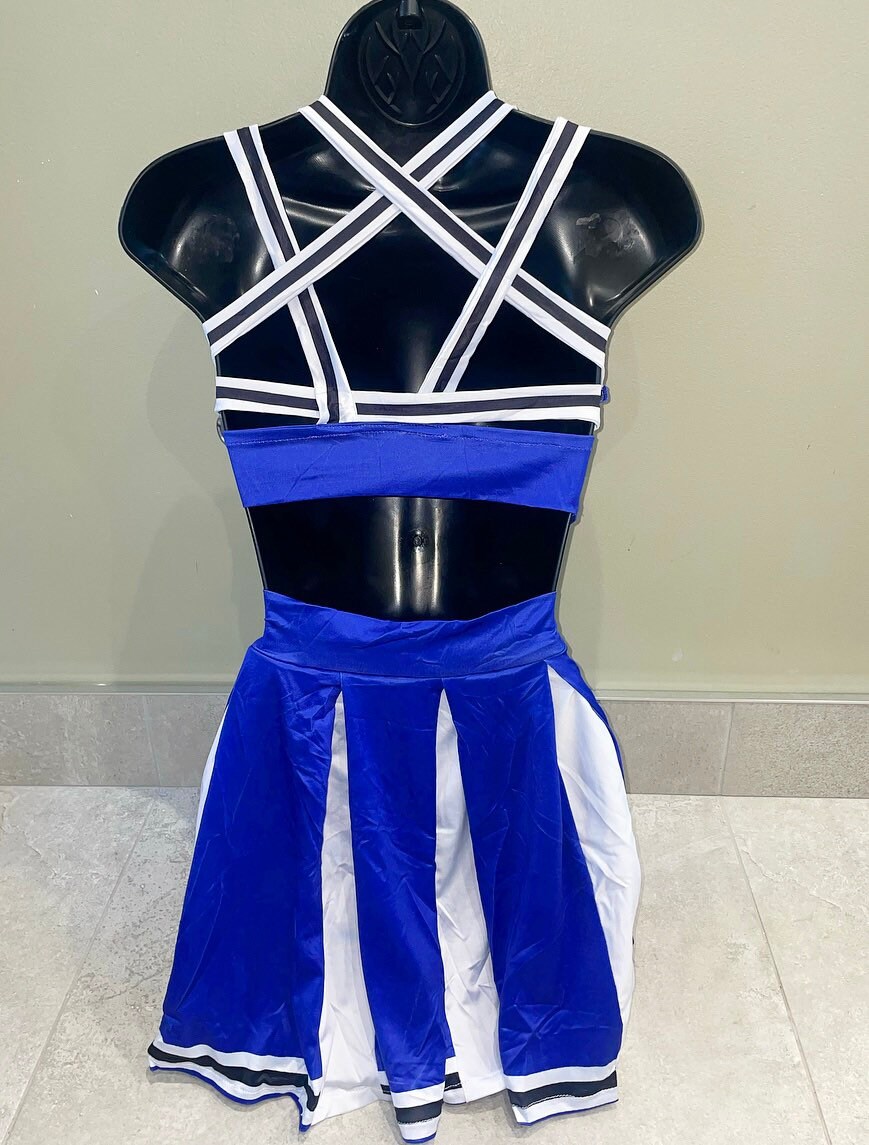 Blue African American Cheerleader Costume