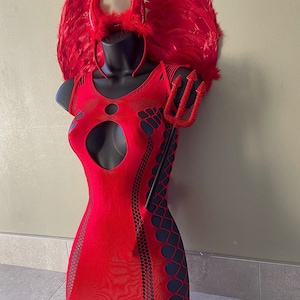 Womens Devil Costume Halloween Outfit Red Devil Halloween - Etsy