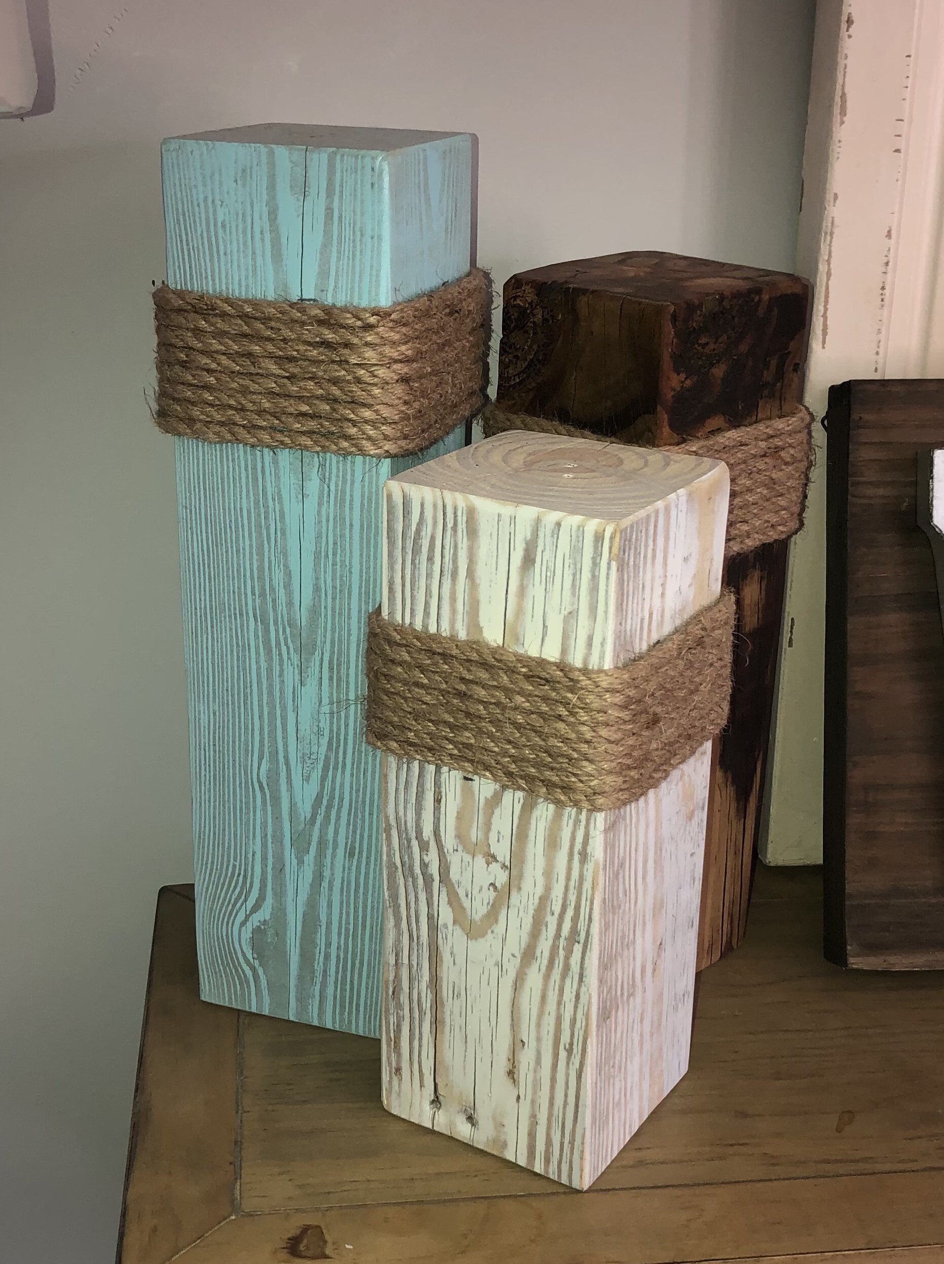 Reclaimed Wood Display Riser, Wood Pillar, Farmhouse Decoration, Plant ...