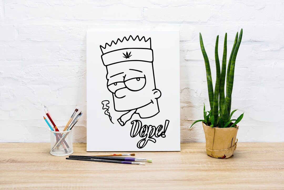 Puff & Paint Pre-drawn Canvas Panel Cotton Outline for DIY Wine Sip ...