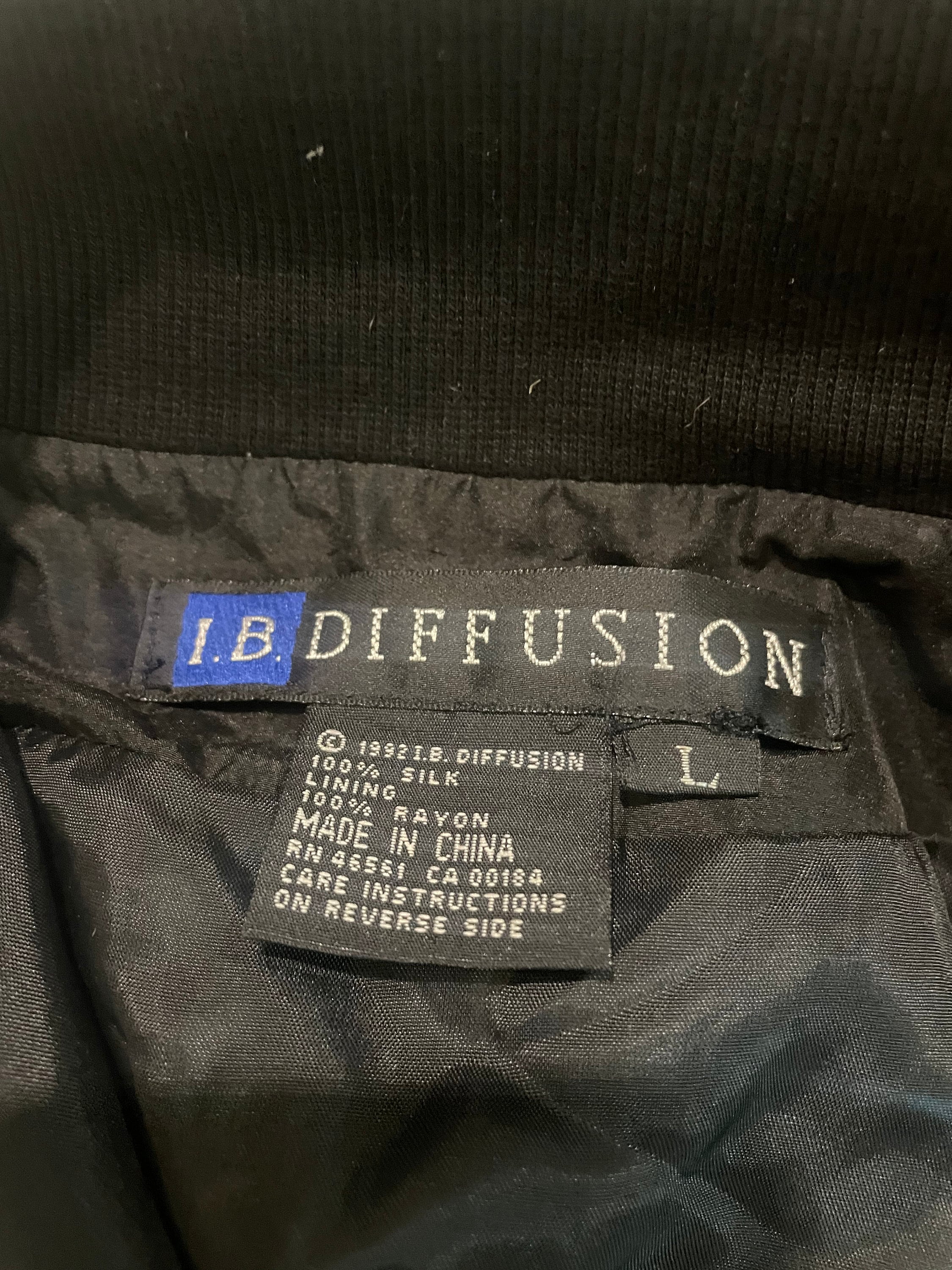 Vintage 80s 90s I.B. Diffusion Sequin Bomber Travel Theme London Paris ...