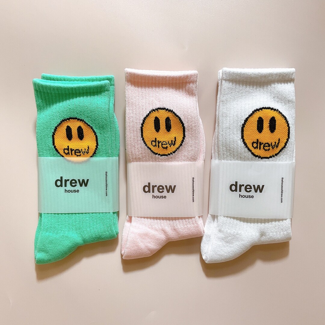 Justin Bieber Middle Socks Drew House Socks Cotton Socks Socks Happy ...