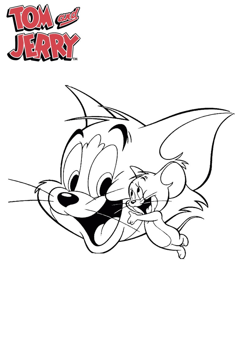 Tom and Jerry Colouring Page - Etsy