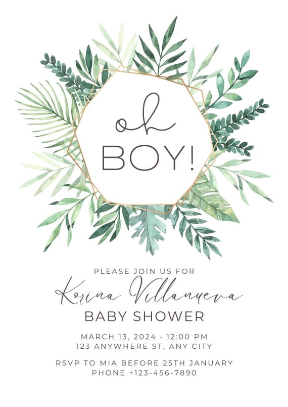 Digital Blue Baby Shower Invitation - Etsy