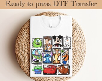 Disney Characters DTF Transfer, Disney Ready to Press, Disney Pixar ...