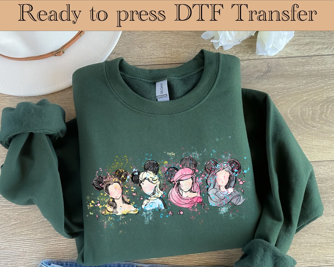 Disney Princess Ready to Press, Elsa Dtf, Ariel Dtf, Jasmine DTF, Belle ...
