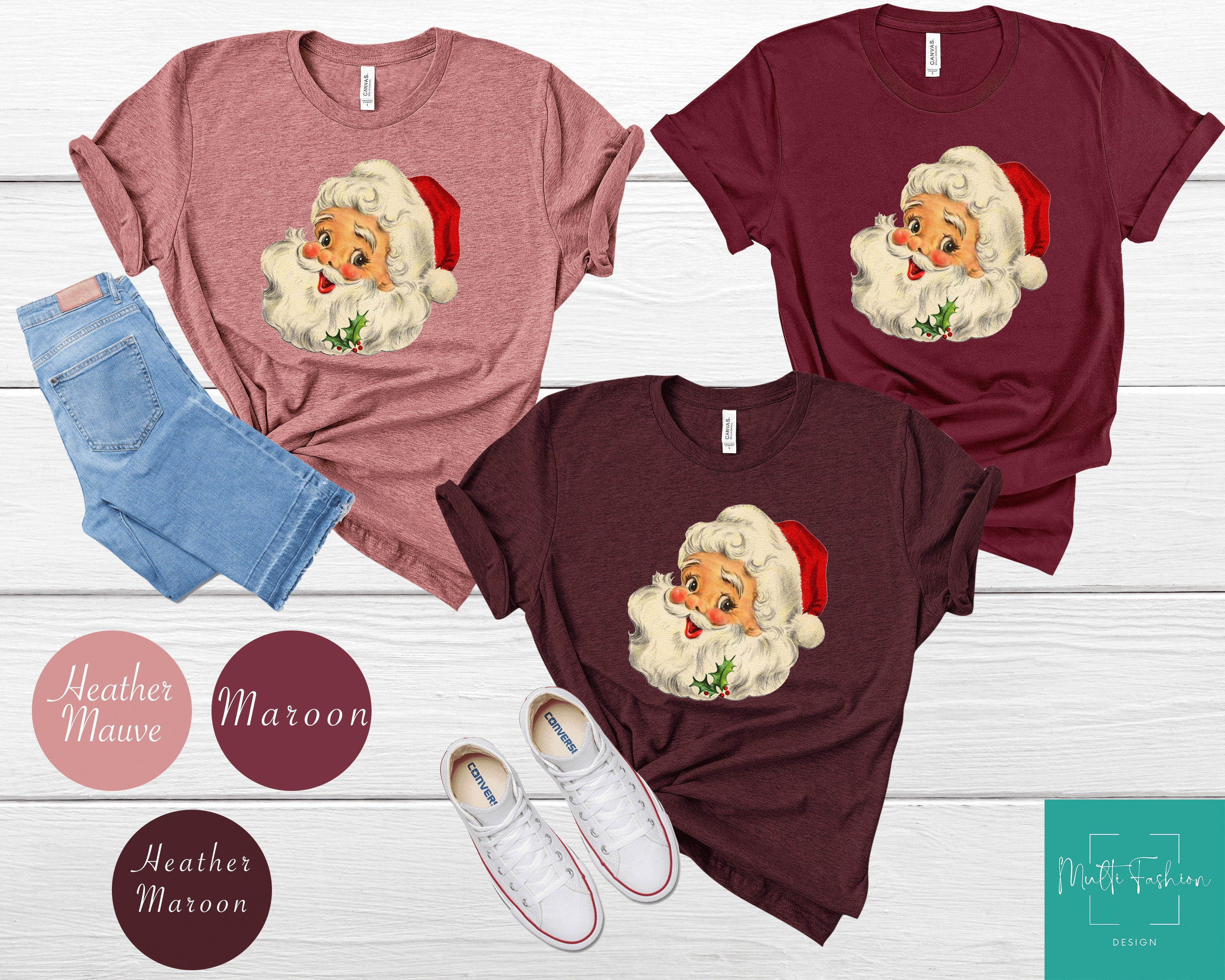 SANTA TEE SHIRT Vintage Santa Shirt Santa Christmas Shirt - Etsy