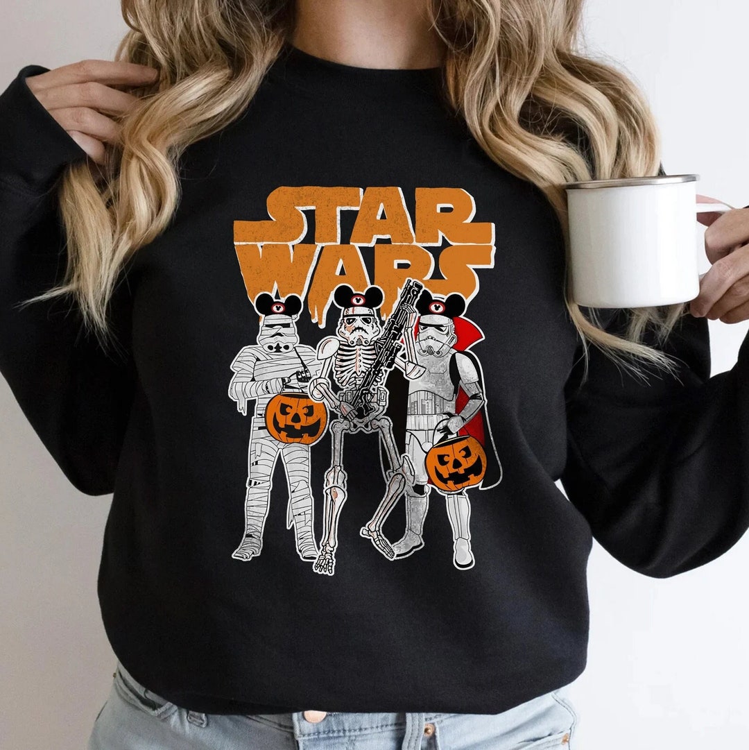 Star Wars Stormtrooper Skeleton Costume Mickey Ears Halloween Unisex T ...