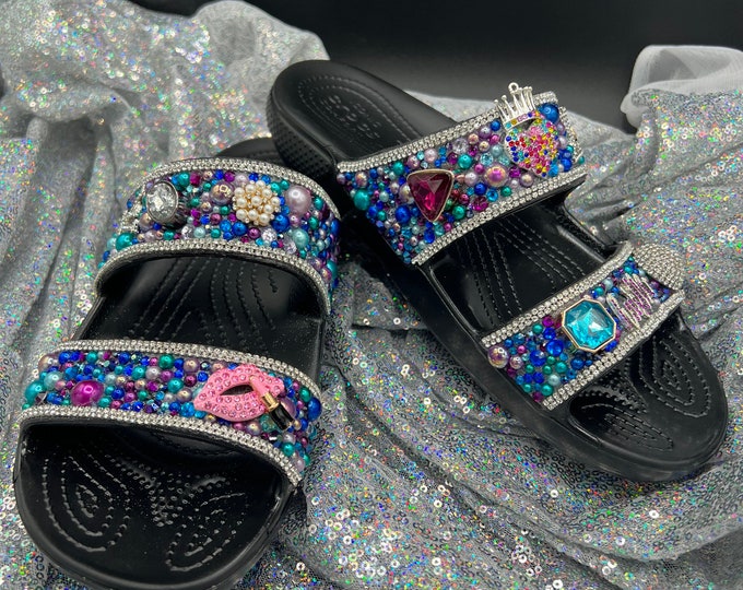 Embellished Custom Croc Slides-2 Strap-adult - Etsy