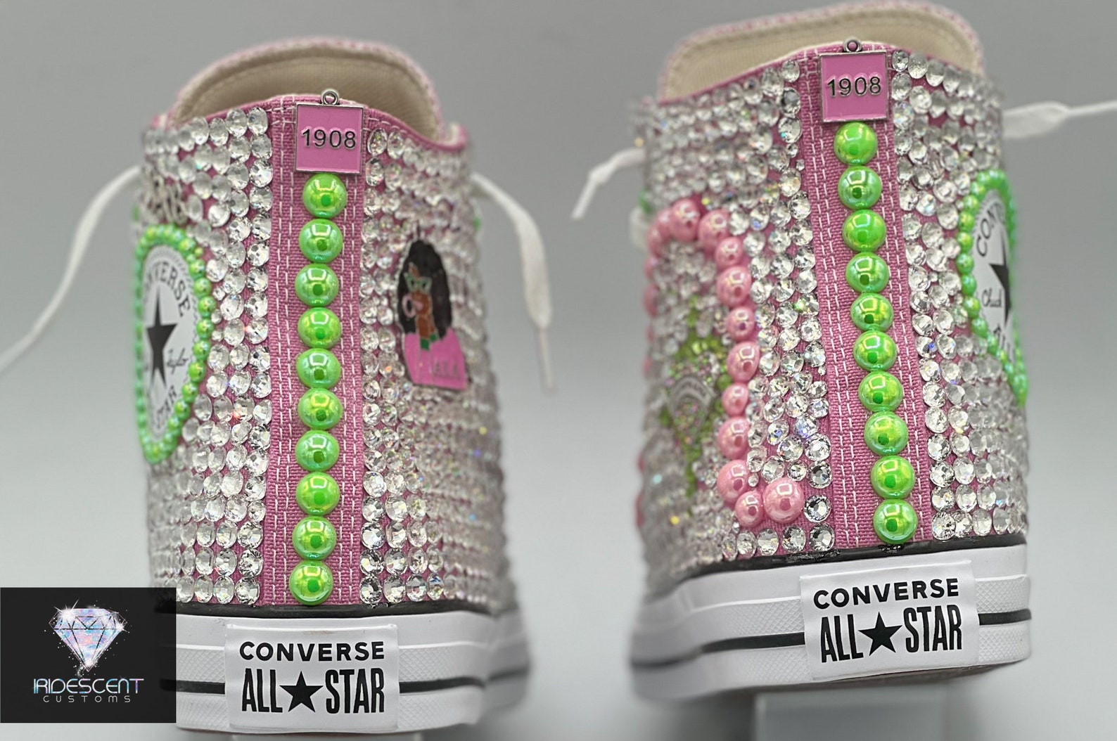 Greeked Up BLINGED OUT Custom Converse-adult | Etsy