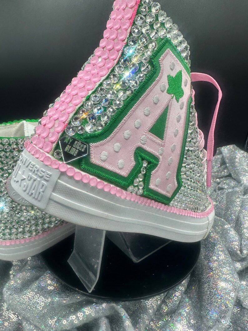 Greeked Up BLINGED OUT Custom Converse-adult - Etsy