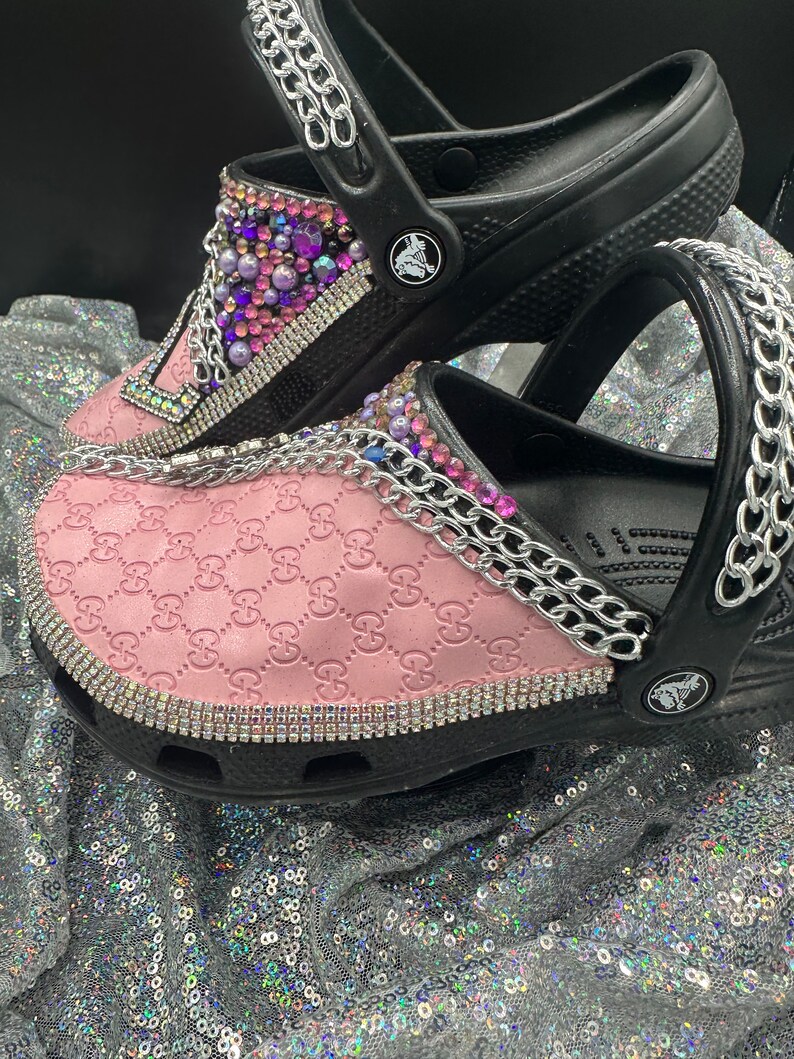 Adult-diamonds & Pearls-custom Embellished Crocs 100% Customizable - Etsy