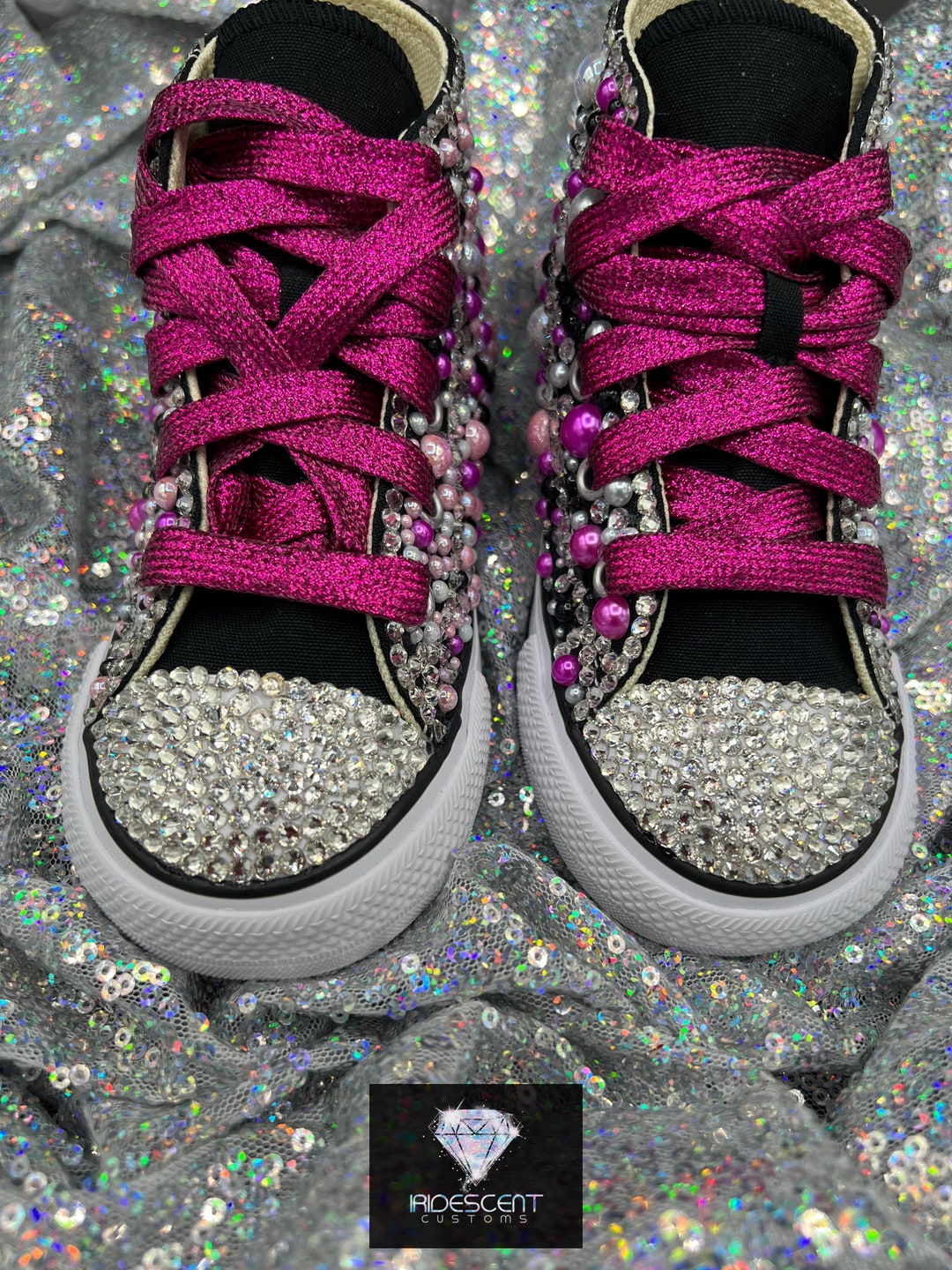 Diamonds & Pearls-custom Converse-baby and Big Kids - Etsy