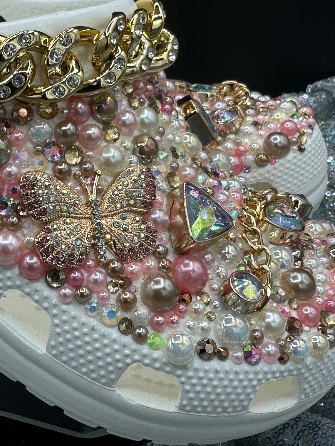 Adult-diamonds & Pearls-custom Embellished Crocs 100% Customizable - Etsy