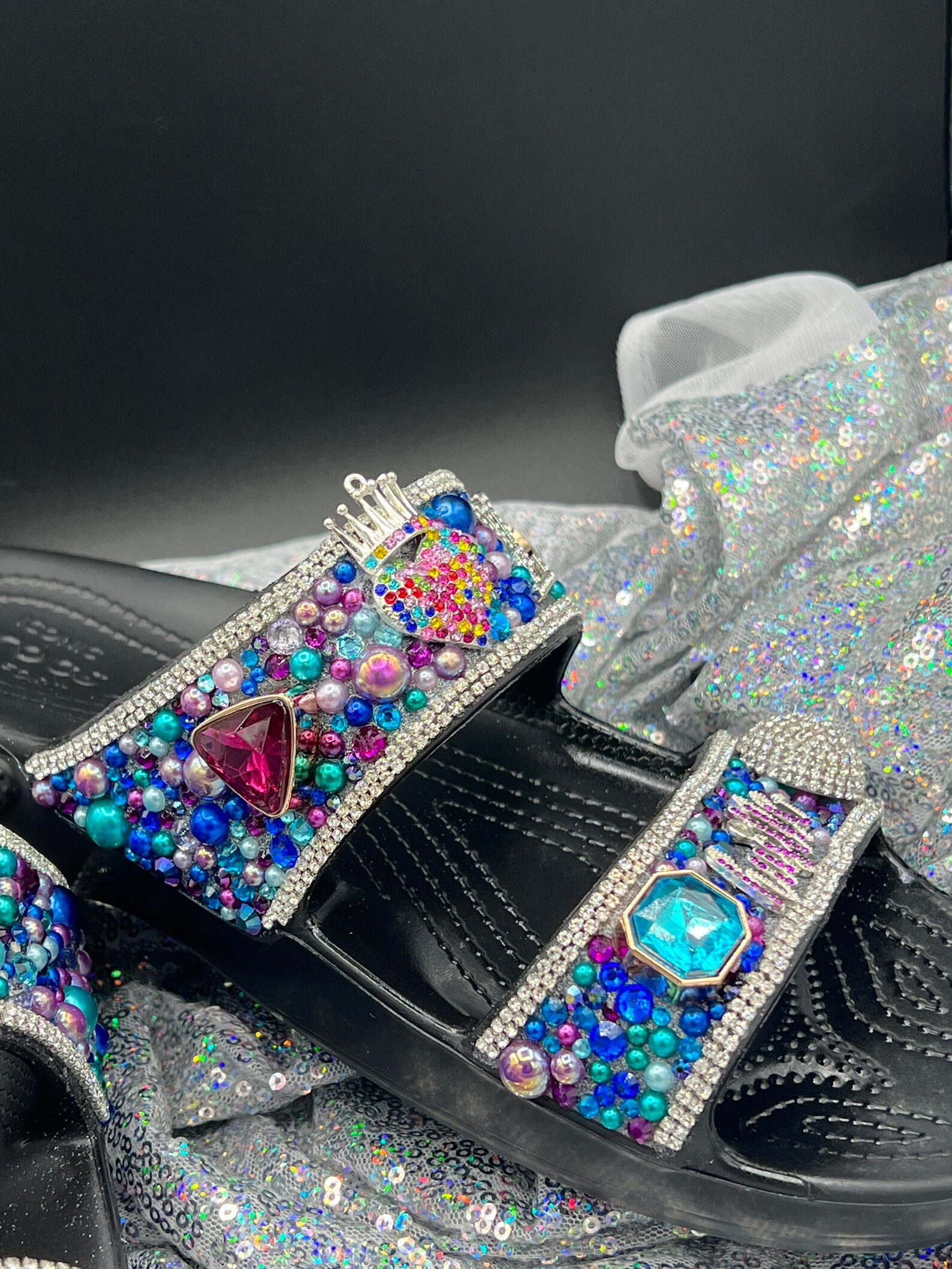Embellished Custom Croc Slides-2 Strap-adult - Etsy