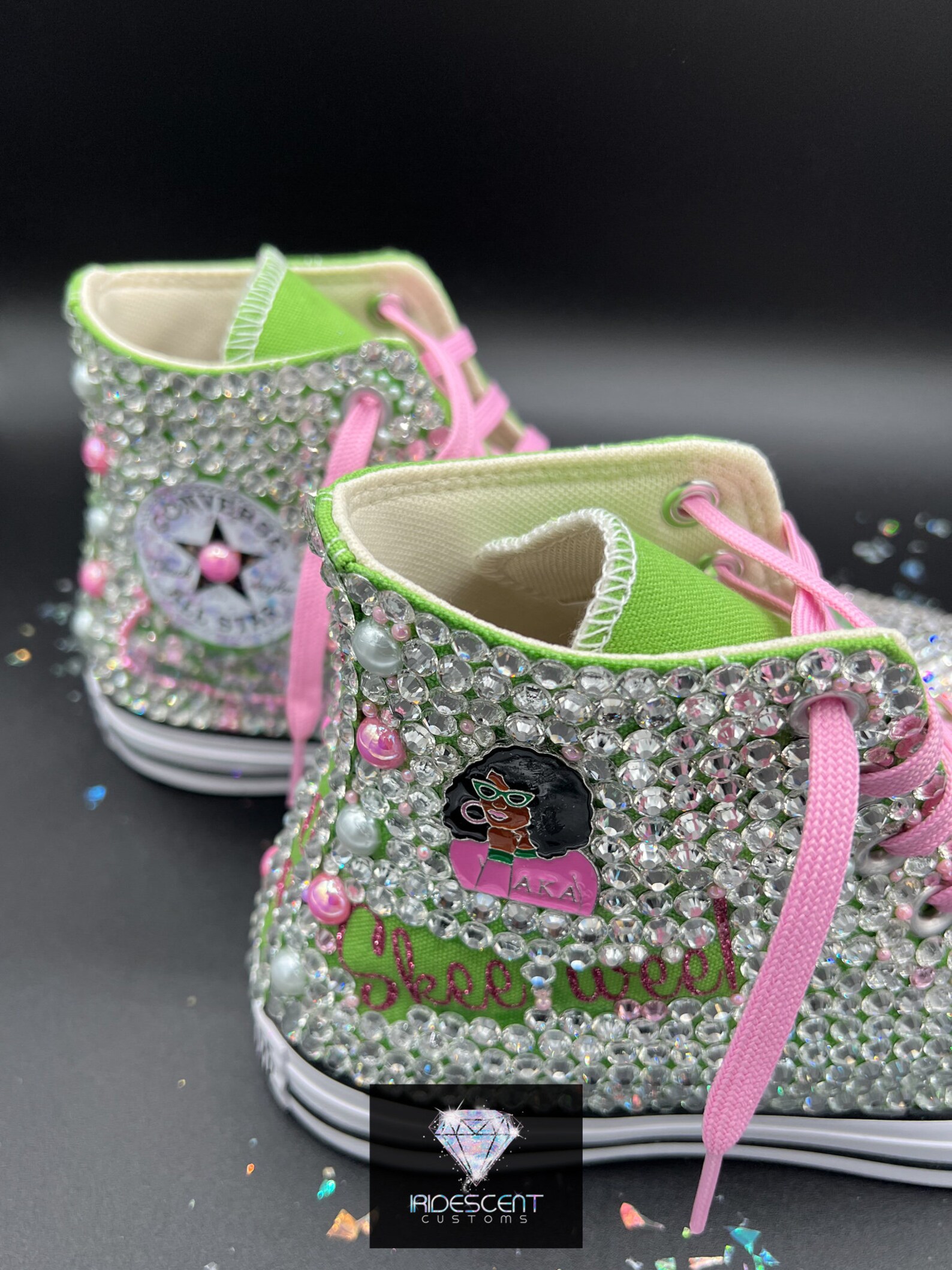 Greeked Up BLINGED OUT Custom Converse-adult | Etsy