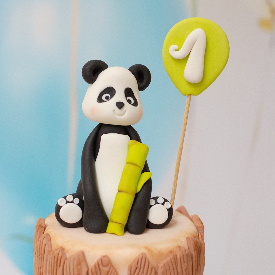 Panda Cake Topper Fondant Bear Panda Cake First Birthday - Etsy