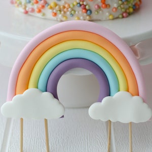 Rainbow Cake Toppers, Birthday Rainbow Cake, Jungle Rainbow Topper ...