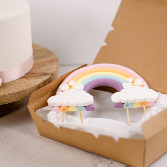 Rainbow Cake Topper Unicorn Cake Topper Girl 1st Birthday - Etsy