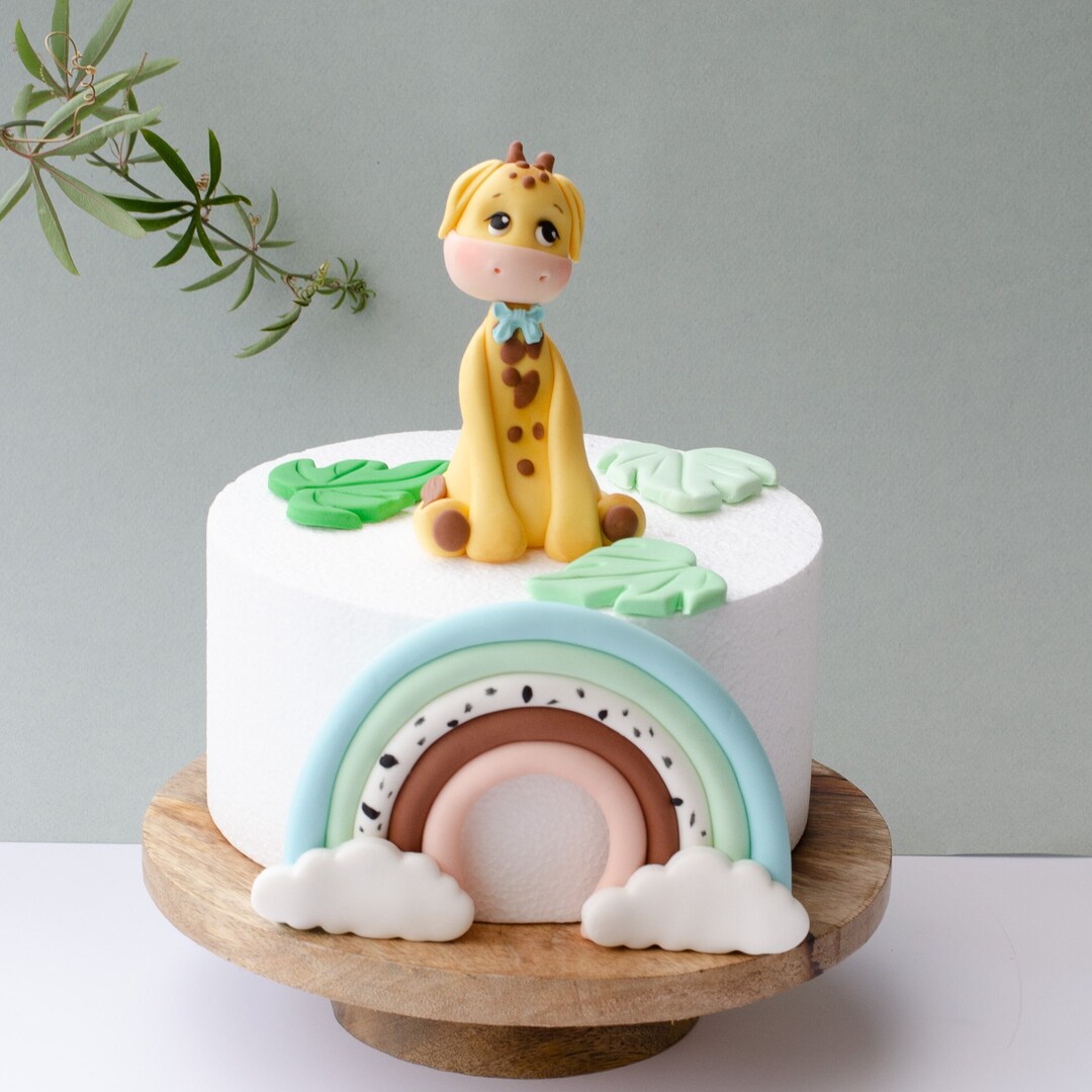 Giraffe Cake Topper, Jungle Animals Cake Decoration, Safari Rainbow - Etsy